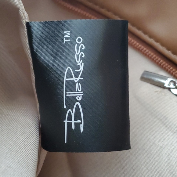 Bella Russo | Bags | Bella Russo Brown Tan Polyurethane Tote Handbag 2l ...